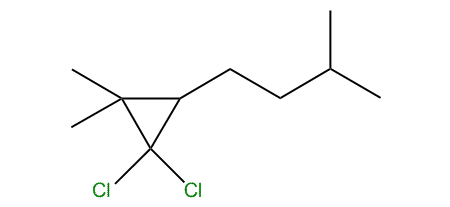 The Kovats Retention Index: 1,1-Dichloro-3-isopentyl-2,2-dimethylcyclopropane (C10H18Cl2)